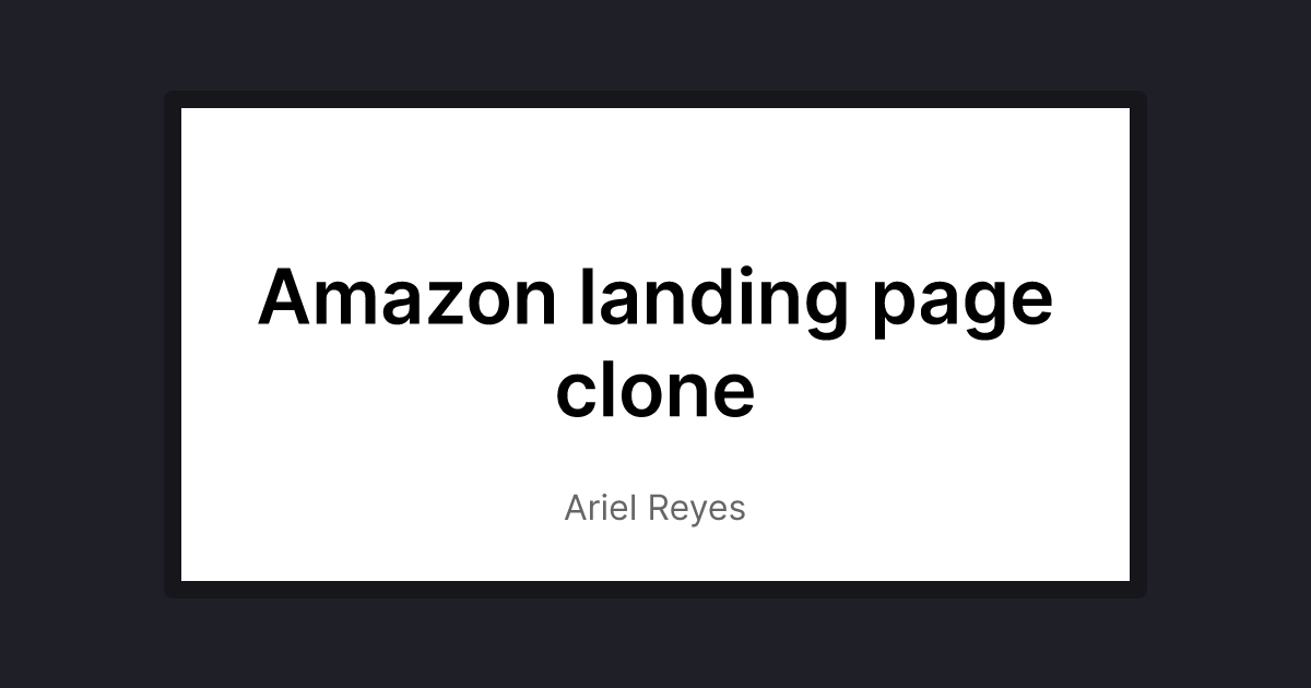 Amazon landing page clone